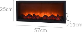 Elektrický krb LED vánoční dekorace, 57 x 25 cm