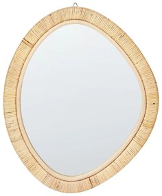 Nástěnné ratanové zrcadlo 50 x 60 cm přírodní ZAATARI Beliani