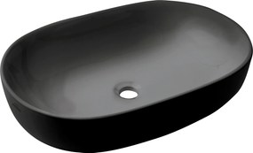 Invena Korfu, keramické umyvadlo na desku 60x42x14, 5 cm, černá matná, INV-CE-34-005-C