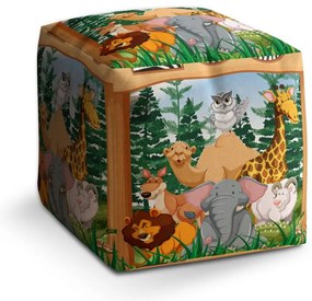 Taburet Cube zoo, barevná
