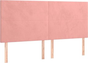 Box spring postel s matrací růžová 160x200 cm samet 3129104
