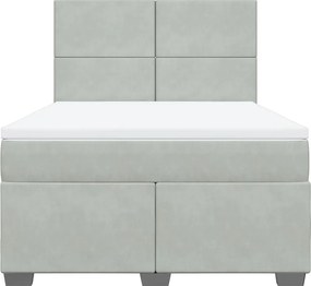 Box spring postel s matrací světle šedá 140x190 cm samet 3293200