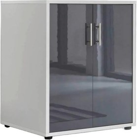 XXXLutz SKŘÍŇ NA ŠANONY, bílá, vysoce lesklá antracitová, 54/74/50 cm MID.YOU - Online Only kancelářský nábytek - 001067015610