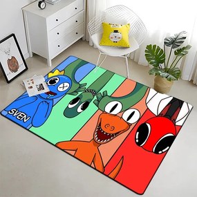 Protiskluzový koberec / předložka s barevnými motivy ze hry "Rainbow friends" vhodný do dětského pokoje (12-16) Barva: 12, Velikost: 160 cm x 200 cm