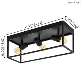 Eglo 98333 - Stropní svítidlo SILENTINA 3xE27/40W/230V