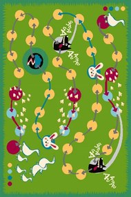 Dětský kusový koberec Agnella Funky Top Myk Zelený Rozměr: 400x500 cm