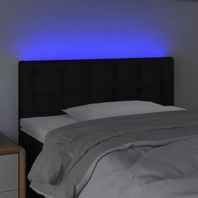 Čelo postele s LED černé 90x5x78/88 cm textil 3122030