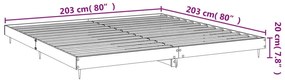 Rám postele kouřový dub 200 x 200 cm kompozitní dřevo,  832114