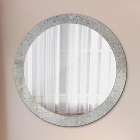 Kulaté zrcadlo s dekorem Šedý beton fi 80 cm