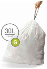 Stahovací sáčky na odpadky 30 l, typ G - 20 ks, bílá
