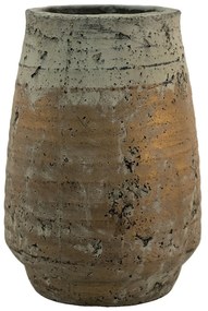 Béžovo-hnědý cementový květináč / váza s patinou Mosse - Ø19*27 cm
