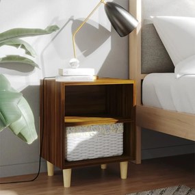 vidaXL Noční stolek s masivními dřevěnými nohami 40 x 30 x 50 cm [805779] Barva: hnědý dub