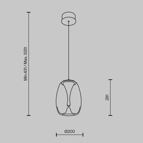 Maytoni MOD282PL-L8G3K - LED Lustr na lanku SPLASH LED/7W/230V 3000K zlatá