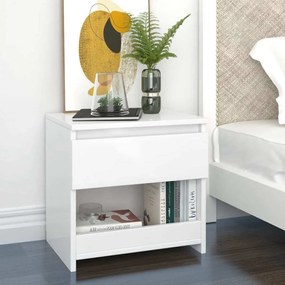 vidaXL Noční stolek 40 x 30 x 39 cm dřevotříska [803455] Barva: bílá s vysokým leskem