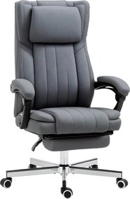 Ergonomická kancelářská židle Vinsetto s nastavitelnou výškou, sklopným opěradlem, opěrkami rukou, opěrkou pro nohy a hlavou, otočná kancelářská židle