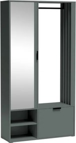 Předsíňová stěna MILO UNI se zrcadlem 100 cm zelená