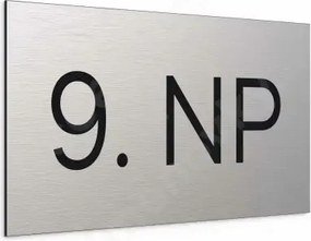 ACCEPT Označení podlaží "9. NP" - stříbrná tabulka - černý popis
