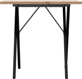Jídelní stůl s X rámem 80 x 50 x 75,5 cm borové dřevo a ocel 3282760