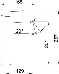Novaservis Metalia 58, vysoká umyvadlová baterie bez výpusti, černá, 58501/1-5