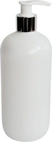 Dávkovač na mýdlo 500 ml bílý s bílo-stříbrnou pumpičkou BELA