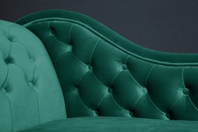 Designová lenoška Chesterfield zelený samet
