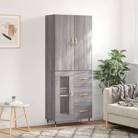 Skříň highboard šedá sonoma 69,5 x 34 x 180 cm kompozitní dřevo 3195945