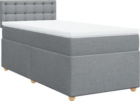 Box spring postel s matrací světle šedá 80 x 200 cm textil 3288821