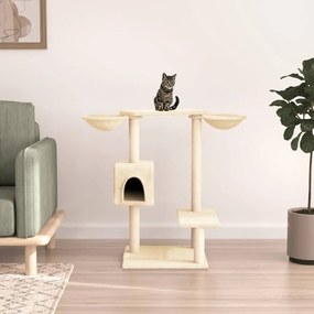 Škrabadlo pro kočky se škrabacími sloupky krémové 82 cm 171759
