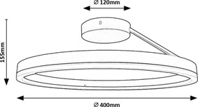 Rabalux Černé stropní LED svítidlo Isaure 400mm 24W CCT 71302