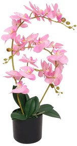 Umělá rostlina orchidej s květináčem 65 cm růžová 244424
