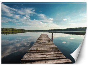 Gario Fototapeta Pohled z mola na jezero a les Materiál: Vliesová, Rozměry: 200 x 140 cm