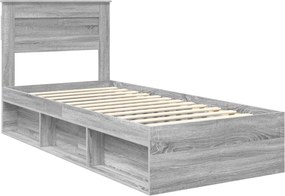 Rám postele s čelo Šedá Sonoma 75 x 190 cm Masivní borové dřevo 3409820