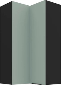 ARIA sc | horní kuchyňská skříňka 60x60 GN-108 2F (90°) rohová s policemi | EXTRA VYSOKÁ | 60x60 cm | černá/aquamarine