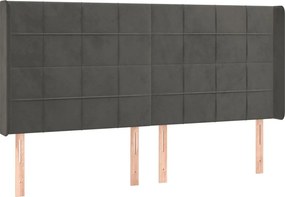 Box spring postel s matrací a LED tmavě šedá 180x200 cm samet 3139578