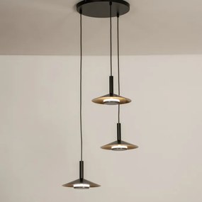 Závěsné LED svítidlo do obýváku Simeon Black and Gold