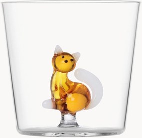 Ručně vyrobený pohárek z borosilikátového skla Tabby Cat