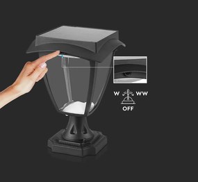 LED Solution Černá LED zahradní solární lampa 250mm 2W IP65 2893