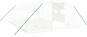 Skleník s ocelovým rámem bílý 24 m² 6 x 4 x 2 m 3188073