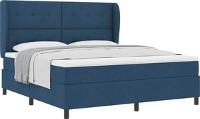 Postel s boxspringem s čelo Modrá 180 x 200 cm textil 3340584