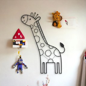 Žirafa - kovový obraz na zeď Velikost: 125cm, Barva: Black