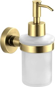 kielle Oudee - Dávkovač mýdla s držákem, matné sklo/brushed gold 40102036