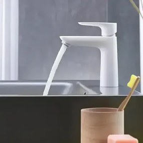 Hansgrohe Talis E - Umyvadlová baterie s výpustí | CoolStart matná bíl