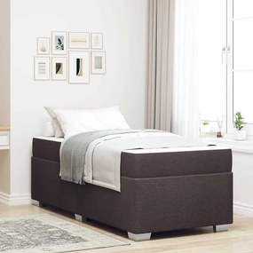 Rám postele s matrací Tmavě hnědá 90 x 190 cm textil 3399155