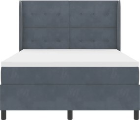 Postel s boxspringem s čelo Tmavě šedá 160 x 200 cm samet 3342015