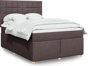 Box spring postel s matrací tmavě hnědá 160x200 cm textil 3291334