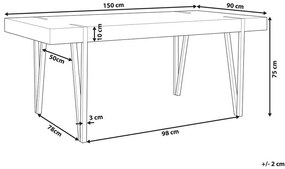 Jídelní stůl 150 x 90 cm, světlé dřevo s černou ADENA Beliani