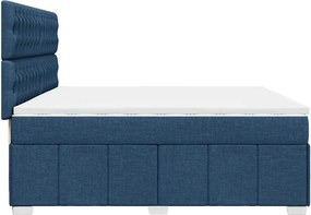 Box spring postel s matrací modrá 200x200 cm textil 3294088