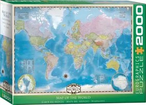 EUROGRAPHICS Puzzle Mapa světa / 2000 dílků / 99,7 x 67,6 cm