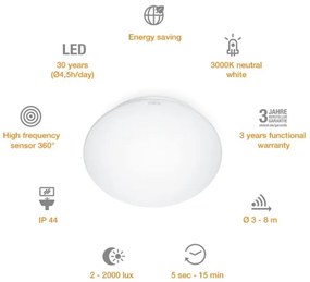 STEINEL 035105 - LED Koupelnové svítidlo se senzorem RS 16 LED/9,5W/230V IP44