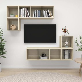 4dílný set TV skříněk dub sonoma kompozitní dřevo 3079811